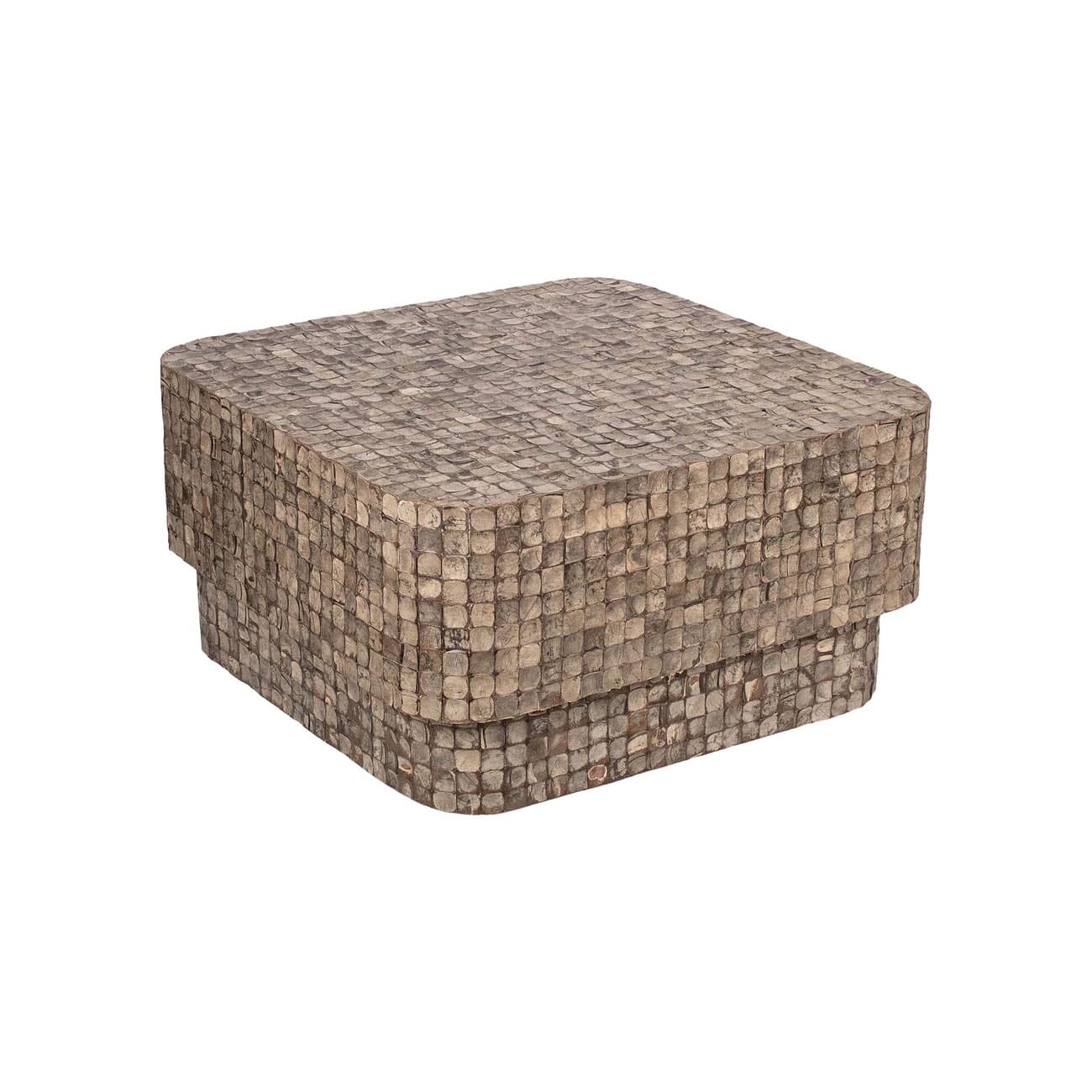 Chiara Coconut Shell Square Coffee Table | Huck & Peck