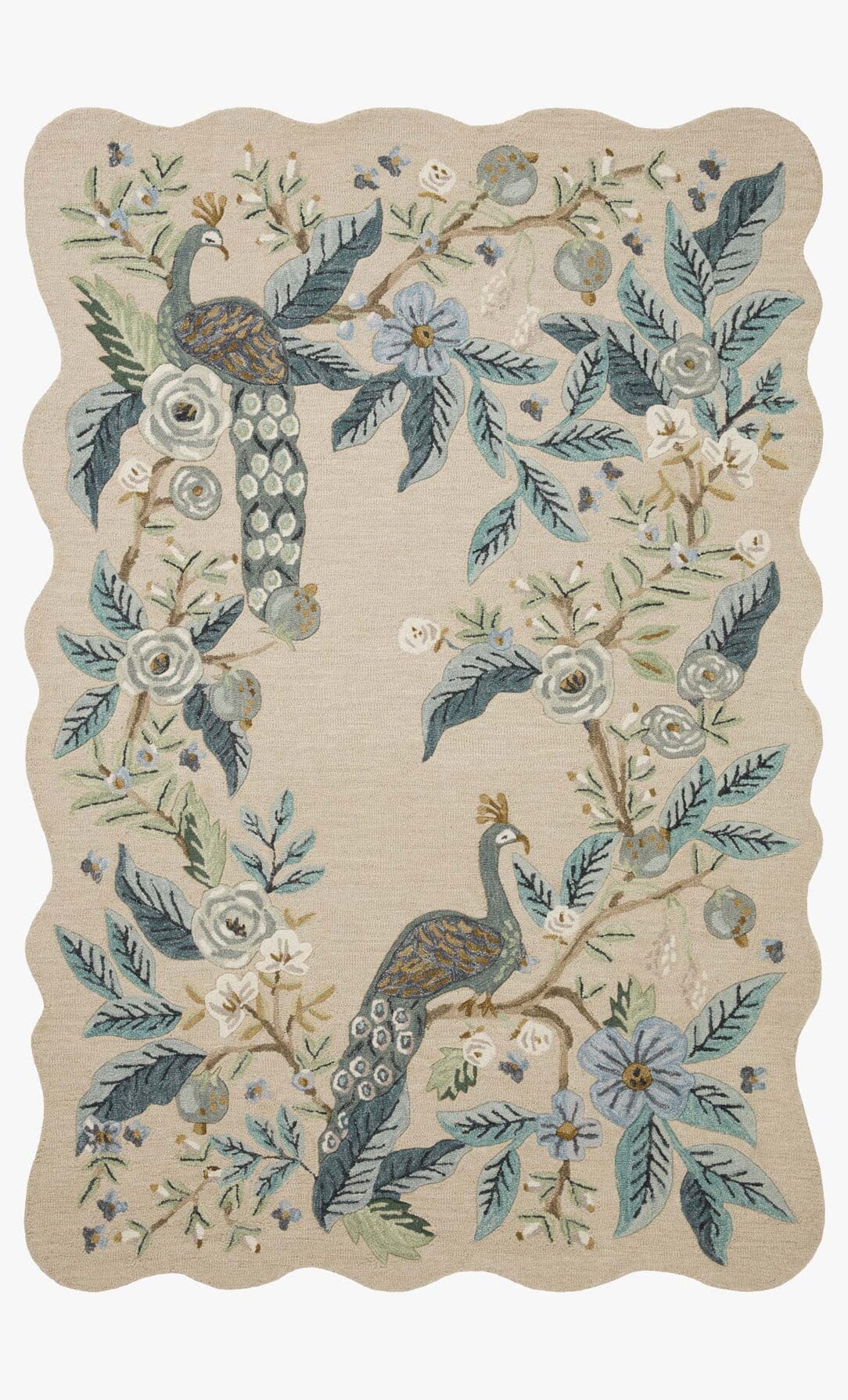 Rifle Paper Co. x Loloi Peacock Silhouette Rug | Blue | Huck & Peck