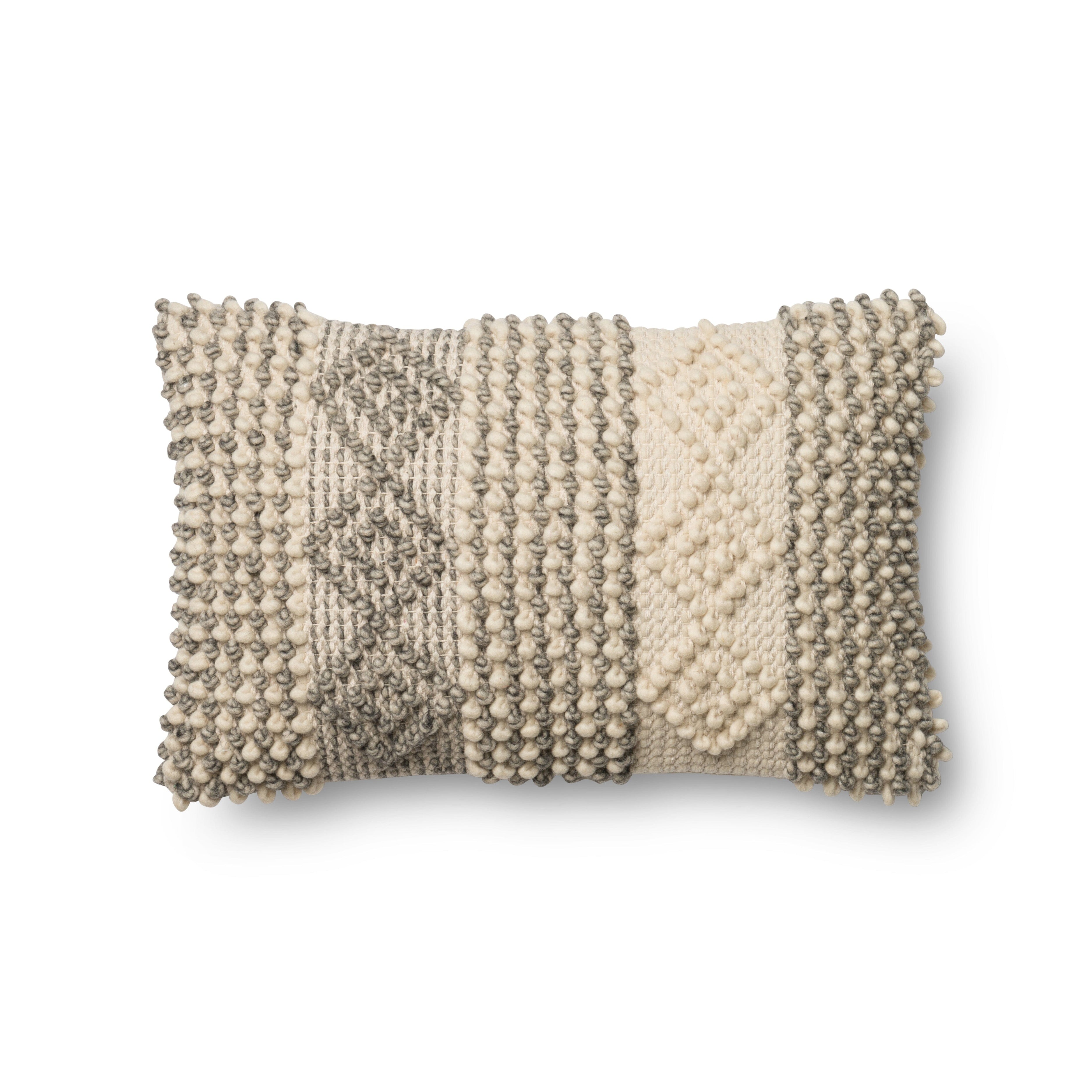 Magnolia Home by Joanna Gaines x Loloi Pillow | P0461 Grey / Ivory ...