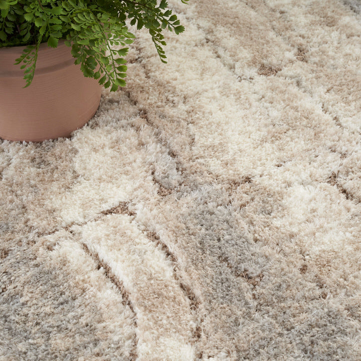 Nourison Dreamy Shag 5'3' x 7'3' Ivory Beige Shag Indoor Rug | Huck & Peck