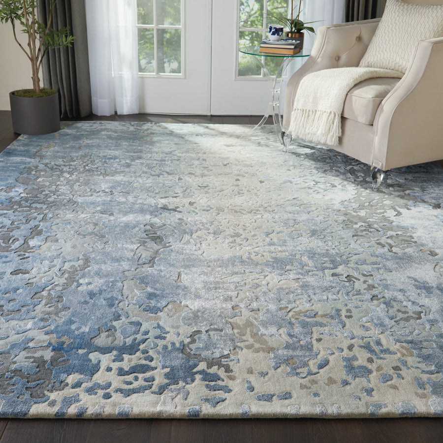 Nourison Prismatic 7'9' x 9'9' Denim Modern Indoor Rug | Huck & Peck