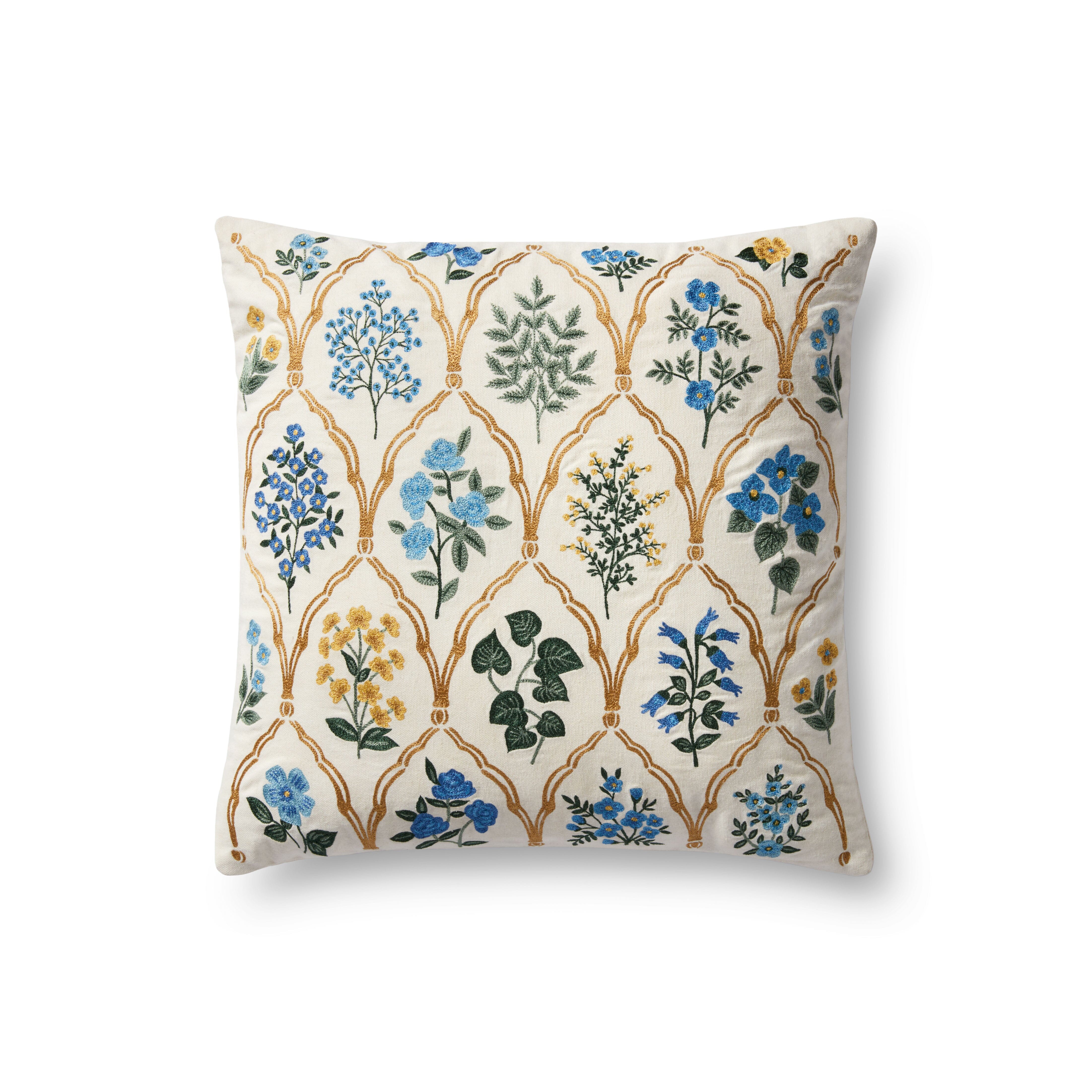 Rifle Paper Co. x Loloi Pillow | Hawthorne Embroidered Pillow | Huck & Peck