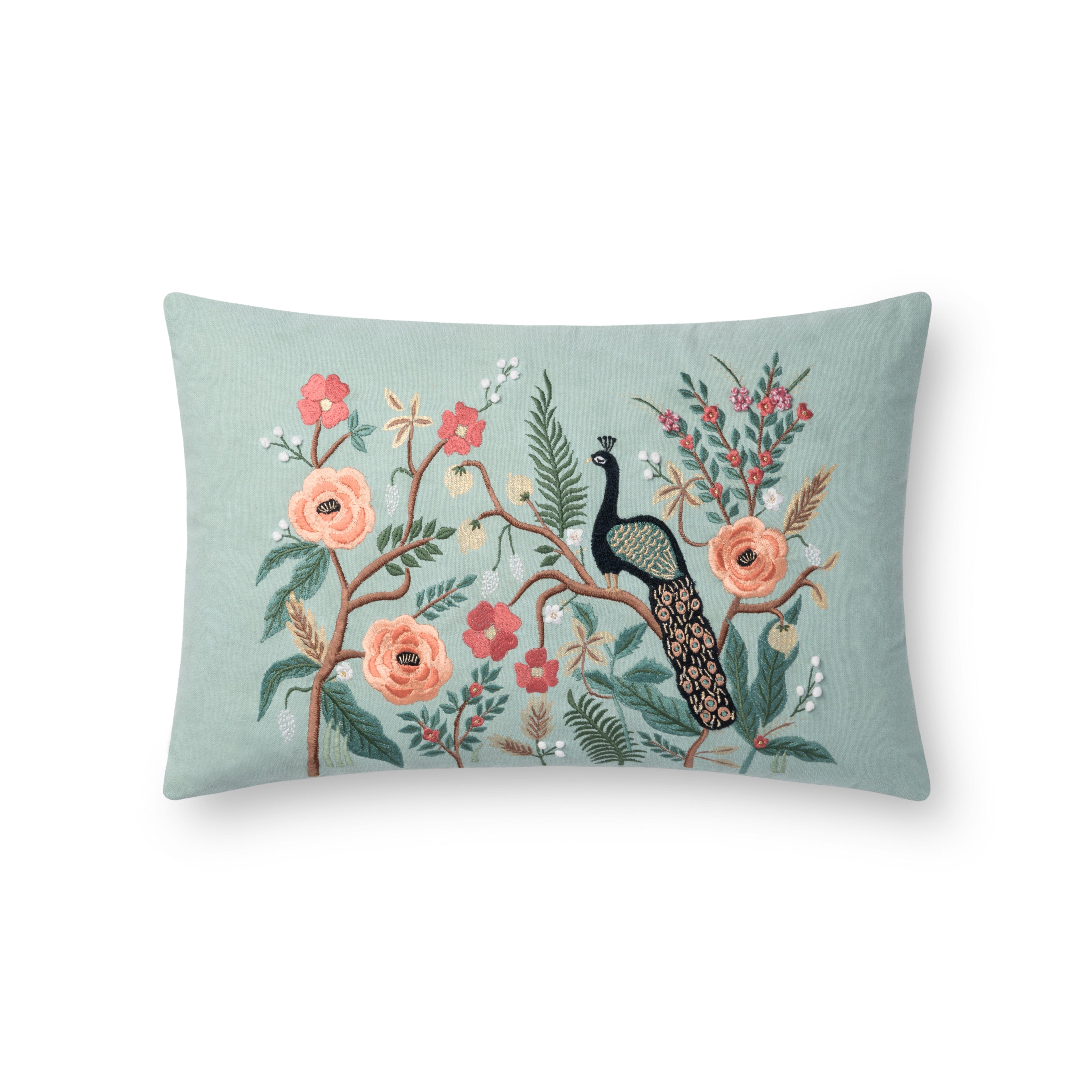 Rifle Paper Co. x Loloi Pillow | Shanghai Embroidered Pillow | Huck & Peck