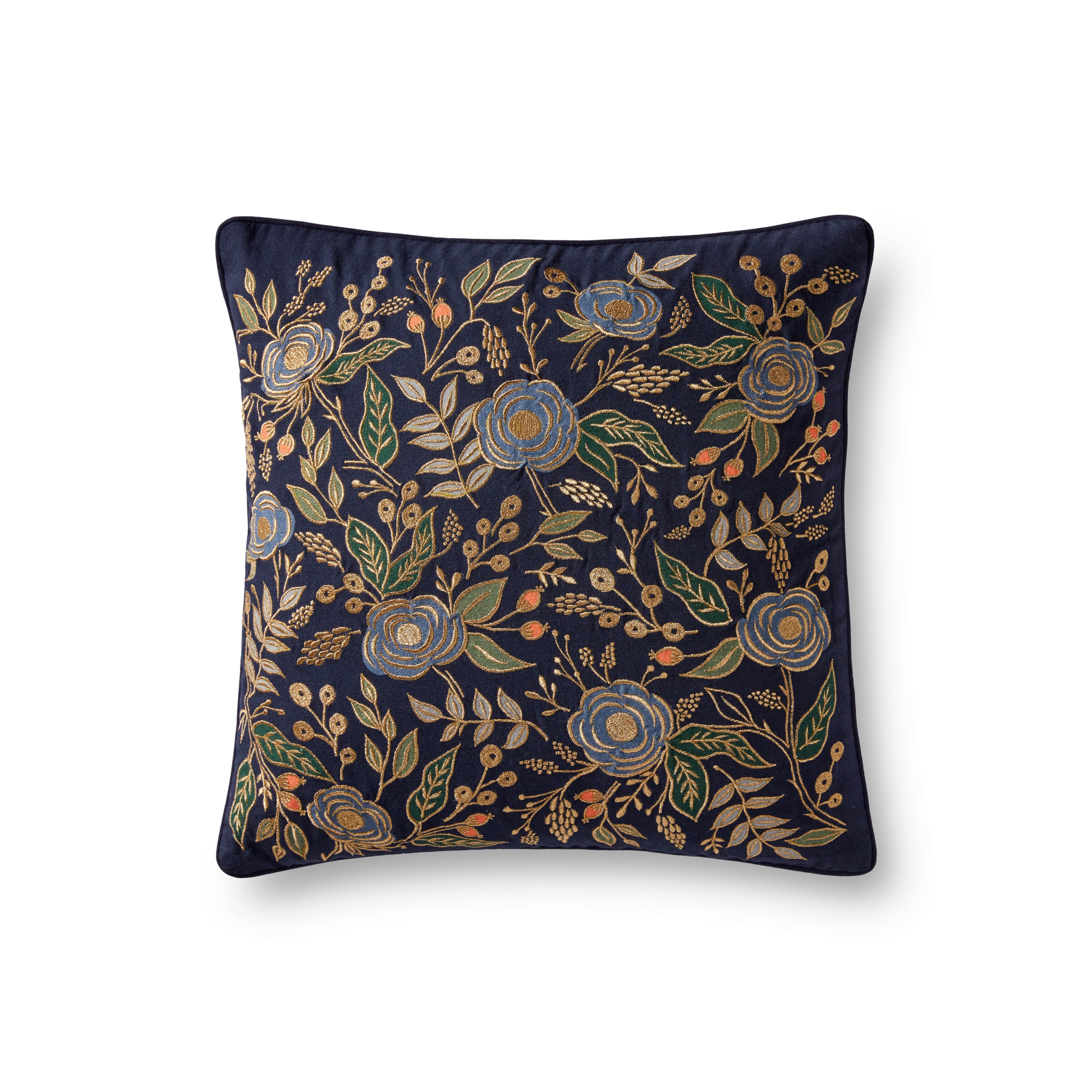 Rifle Paper Co. x Loloi Pillow | P6073 Colette Embroidered Pillow ...