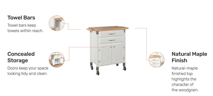 Traditional Kitchen Cart By Dolly Madison | Huck & Peck